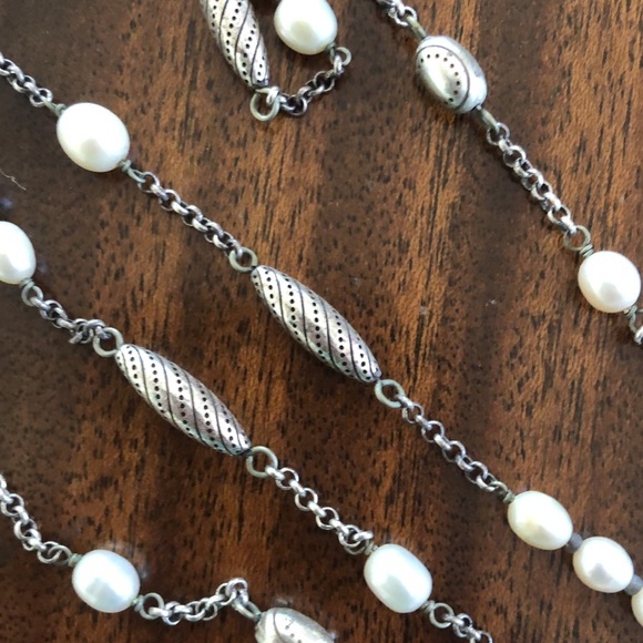 Brighton | Jewelry | Vintage Brighton Long Freshwater Pearl And Silver ...